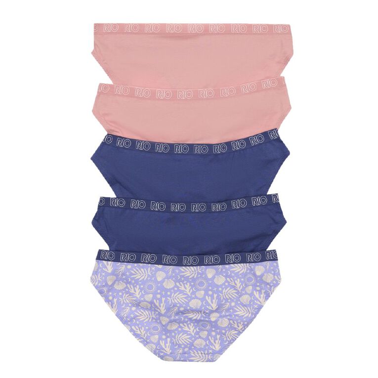 Rio Women's Bikini Briefs 5 Pack Blue/Pink | The Warehouse
