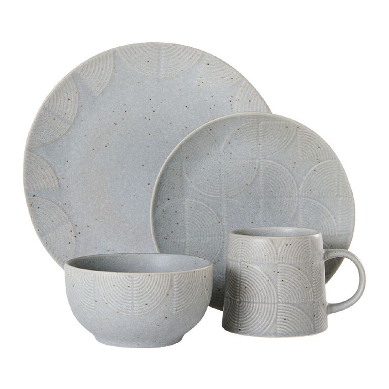 Living & Co Embossed Dinner Plate Grey 27cm Grey | The Warehouse