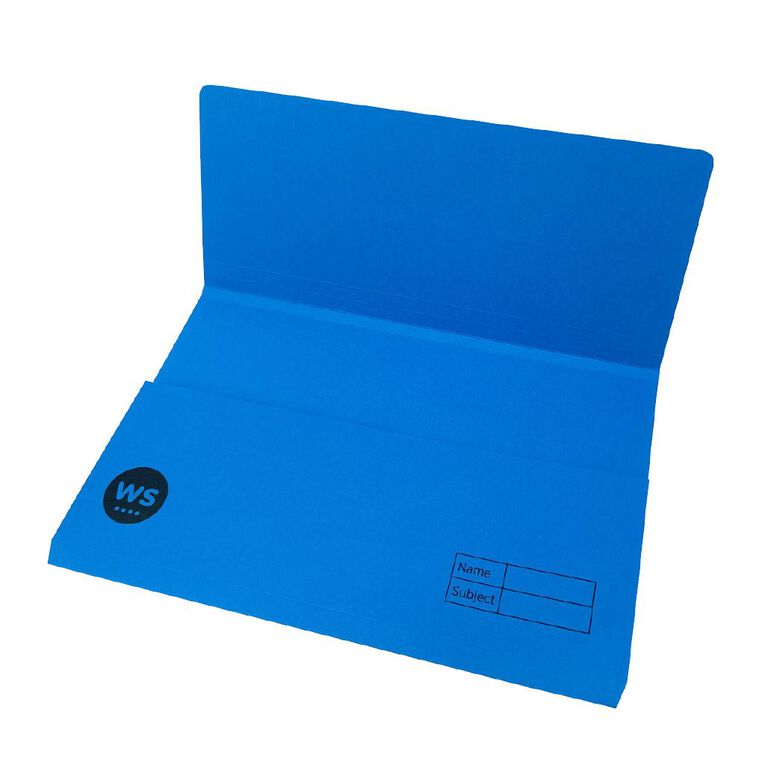 WS Manilla Document Wallet Blue Foolscap Blue | The Warehouse