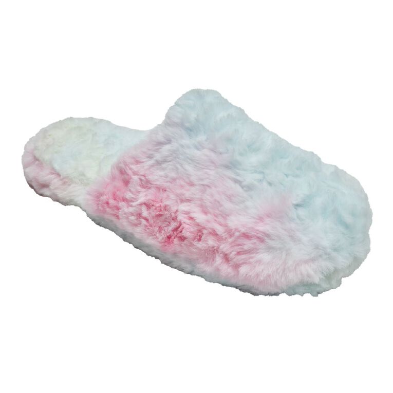 H&H Women's Fluffy Scuff Slippers Pink Light | The Warehouse