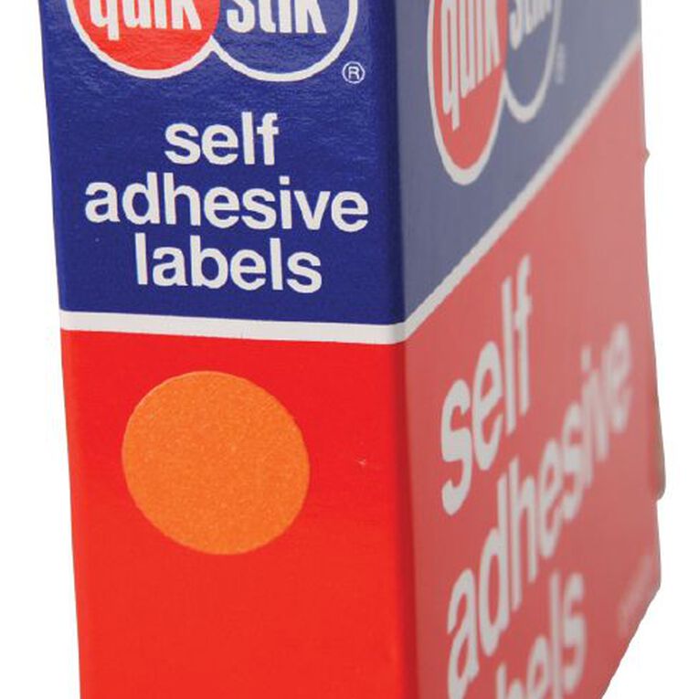 Quik Stik Labels Dots Mc14 1050 Pack Orange Mid | The Warehouse
