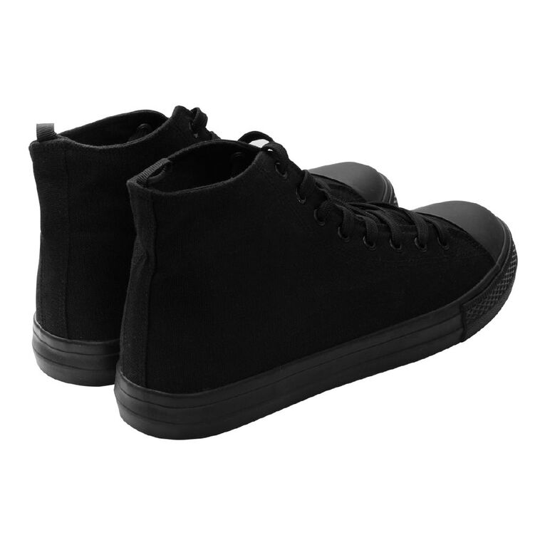 H&H Adults Unisex Freestyle Canvas High Top Sneakers Black | The Warehouse