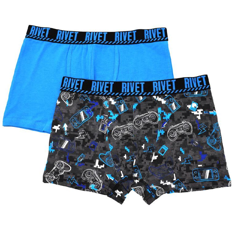 Rivet Boys' Trunks 2 Pack Black/Blue | The Warehouse