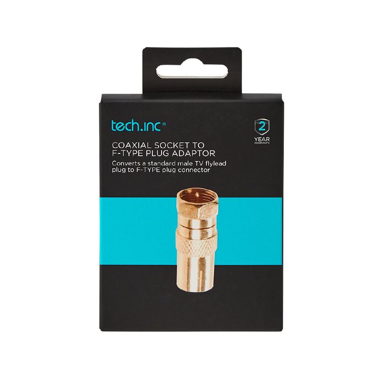 Tech.Inc Coaxial Socket to F Type Adaptor | The Warehouse