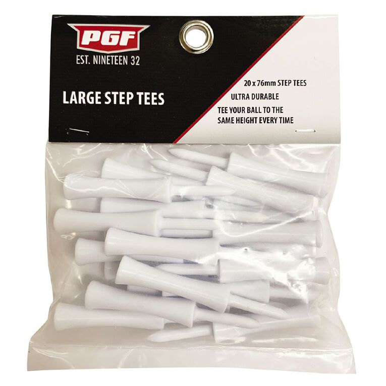 PGF Step Tees Large White 20 Pack White | The Warehouse