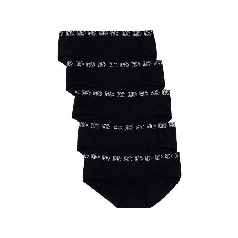 Rio Women's Boyleg Briefs 5 Pack Black | The Warehouse