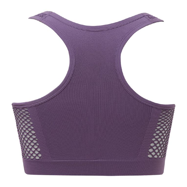 Active Intent Women's Wirefree Seamfree Crop Purple Dark | The Warehouse