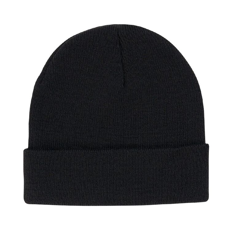 H&H Kids' Essentials Turn Up Beanie Black | The Warehouse