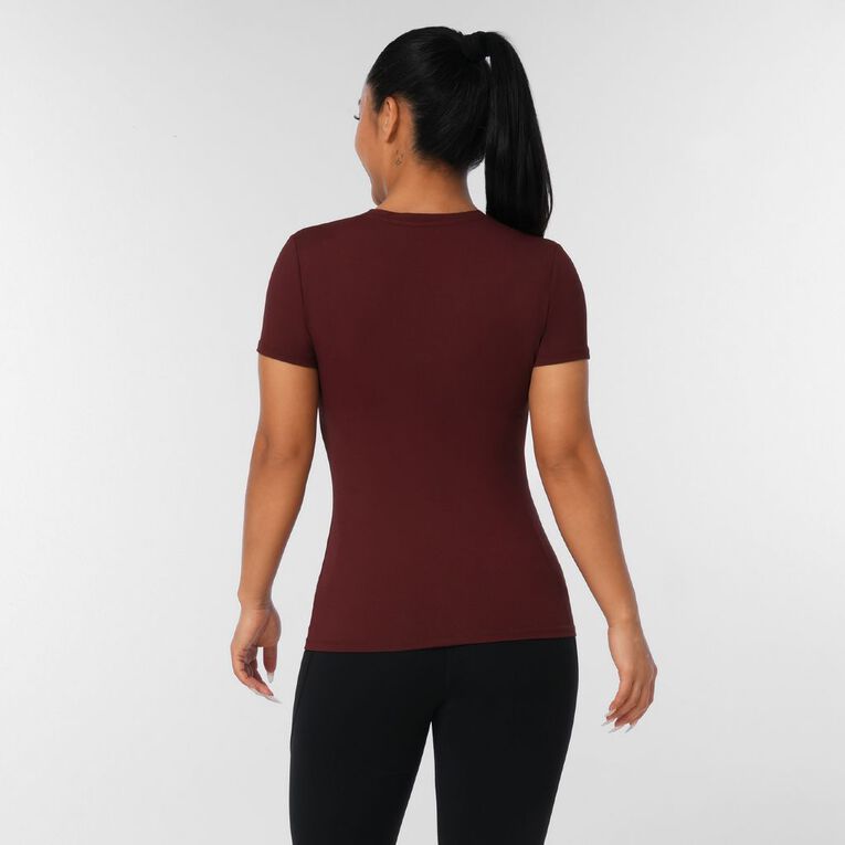 H&H Women's Contour Stretch Longline Crew Red Dark | The Warehouse