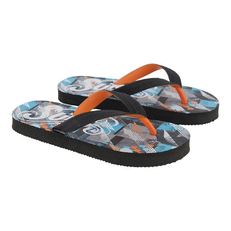 Young Original Senior Kids' Printed Jandals Black | The Warehouse