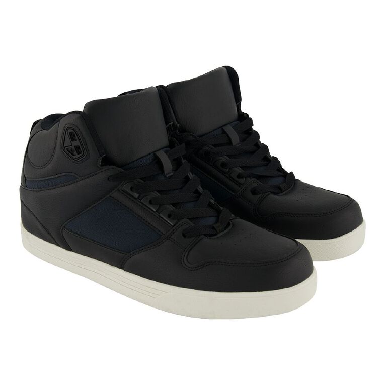 H&H Men's Cade High Top Skate Shoes Black | The Warehouse