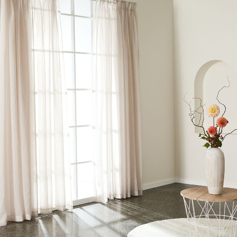 Living & Co Enviro Slubbed Voile Natural 90-180cm Wide/213cm Drop ...