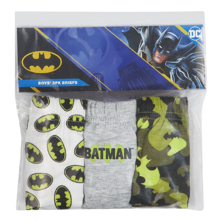 Batman Men's Briefs 3 Pack Black/Grey | The Warehouse