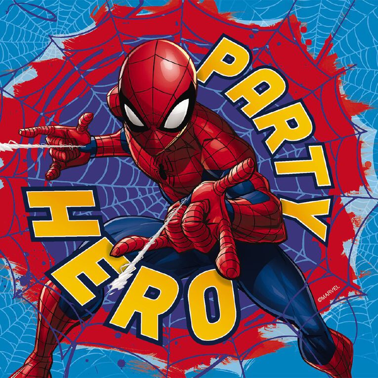 Spider-Man Artwrap Paper Napkins 20 Pack 33cm | The Warehouse