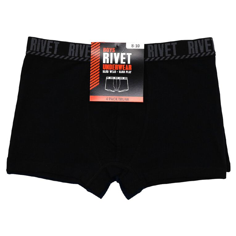 Rivet Boys' Trunks 4 Pack Charcoal/Grey | The Warehouse