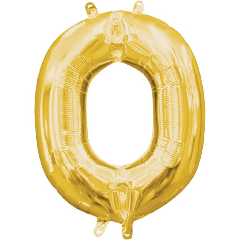 Amscan Small-Size Air Letter O Gold Gold | The Warehouse