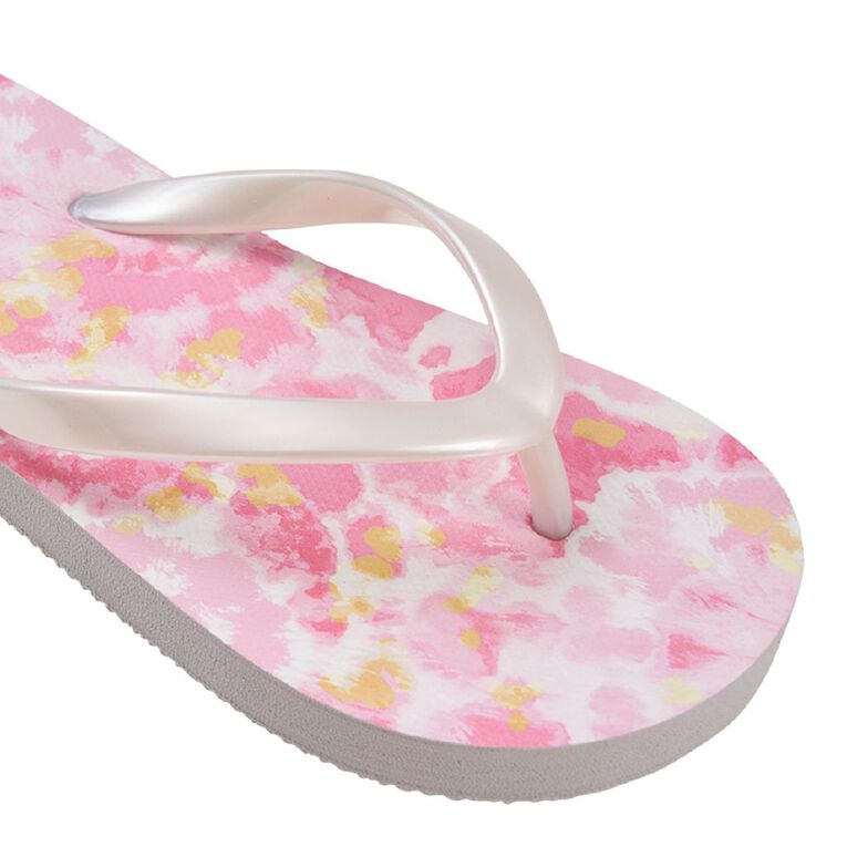Young Original Senior Kids' Recycled Printed Jandals Pink Mid | The ...