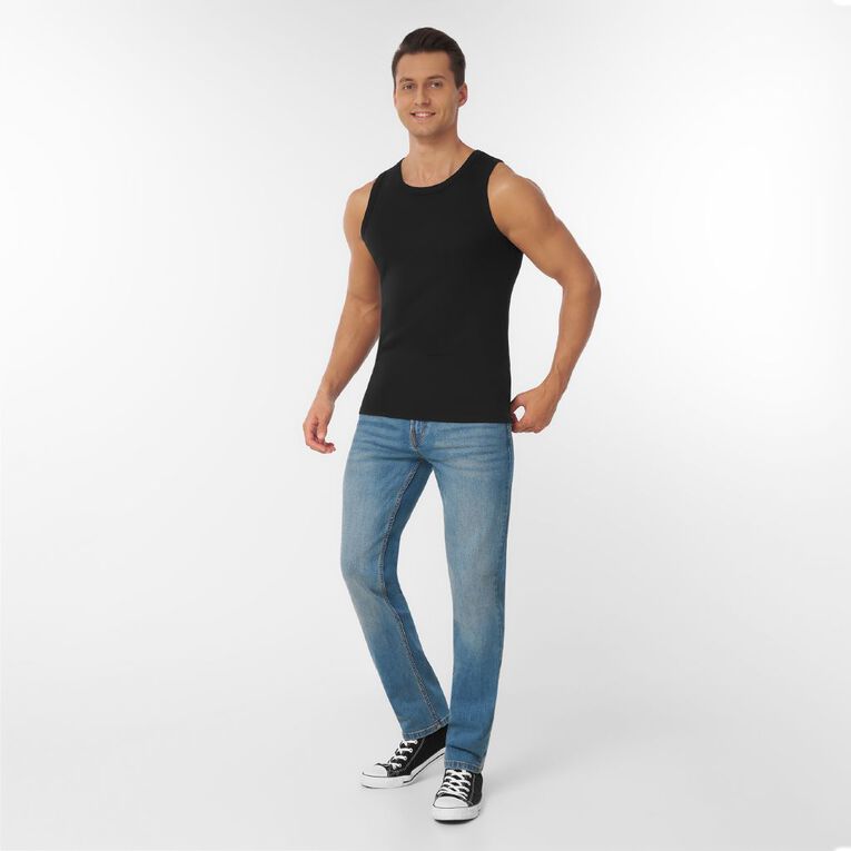 H&H Men's Plain Singlet Black | The Warehouse