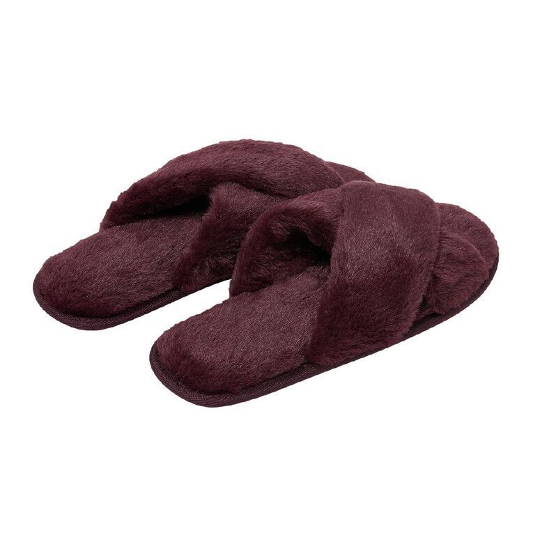 H&H Women's Crossover Slippers Purple Dark | The Warehouse
