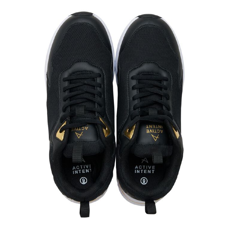 Active Intent Women's Metallic Trainers Black | The Warehouse