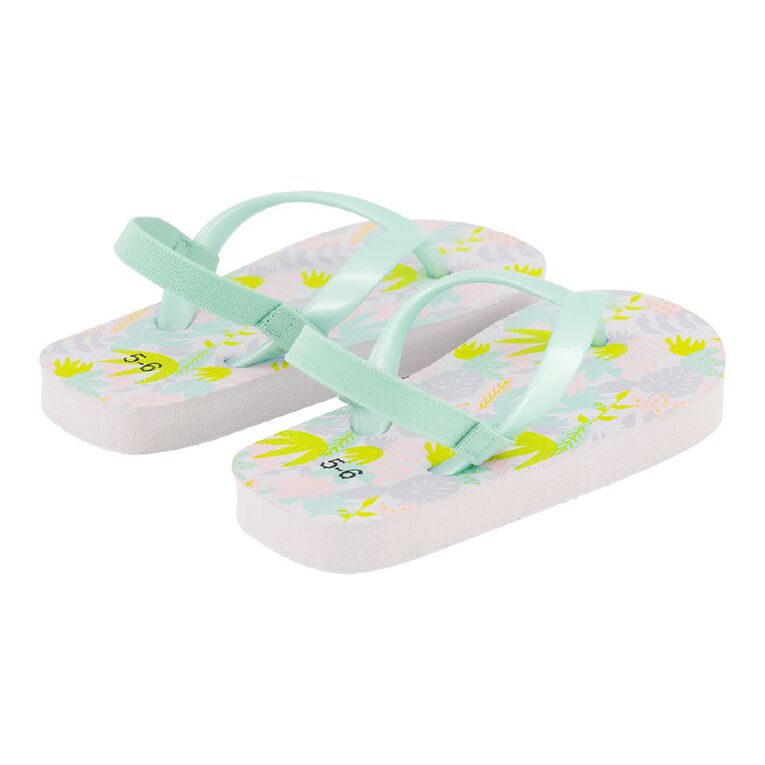 Young Original Junior Kids' Recycled Printed Jandals Aqua | The Warehouse