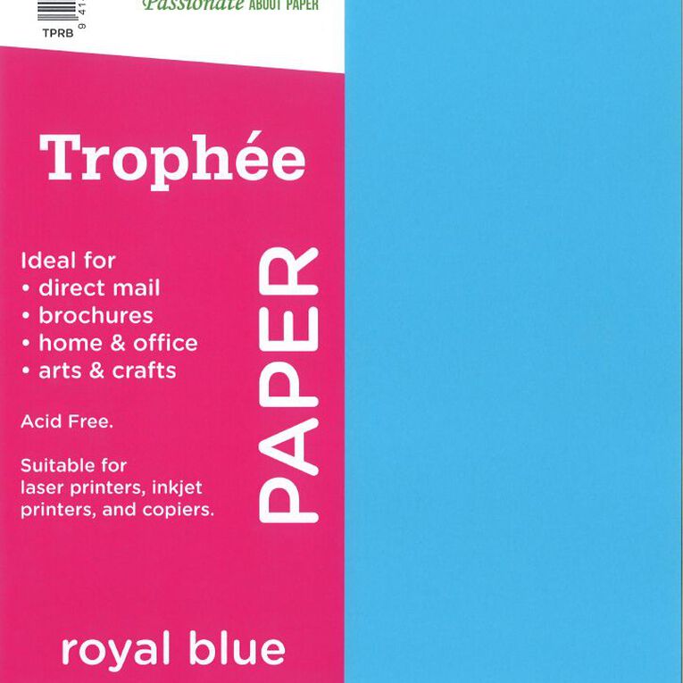 Trophee Paper 80gsm Royal Blue A4 30 Pack Royal | The Warehouse