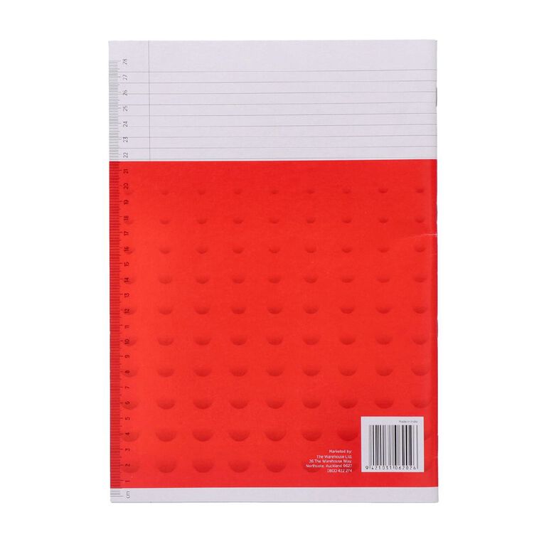 WS Exercise Book 1B8 7mm Ruled 36 Leaf Red Red Mid | The Warehouse