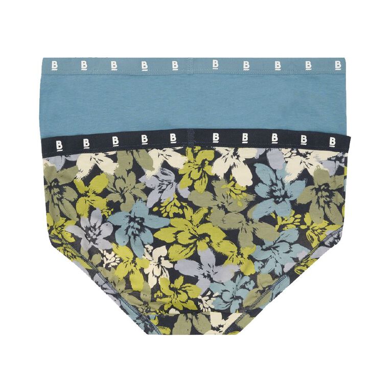 B FOR BONDS Women's Midi Briefs 2 Pack Blue | The Warehouse