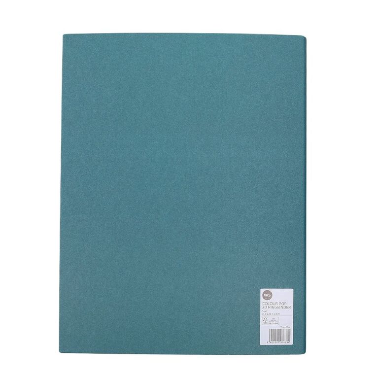 WS Colour Pop 2D Ringbinder Teal Teal | The Warehouse