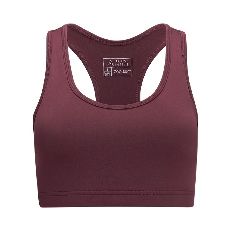 Active Intent Women's Plain Crop Top Red Dark | The Warehouse