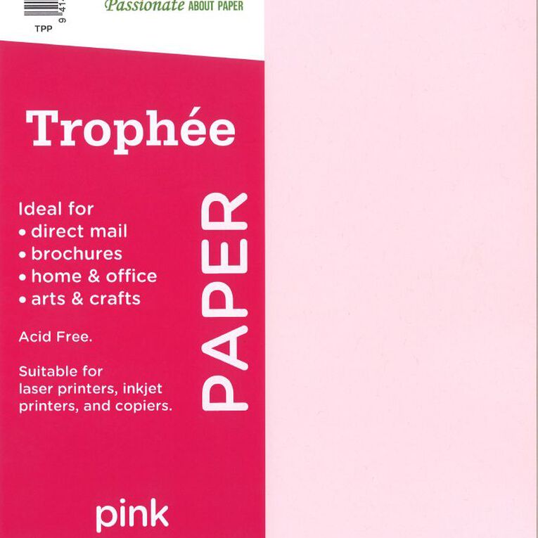 Trophee Paper 80gsm Pink A4 30 Pack Pink Mid | The Warehouse