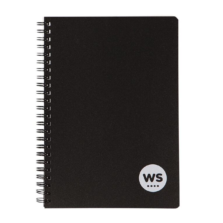 WS Notebook PP Wiro 200 Pages soft cover Black A5 Black | The Warehouse