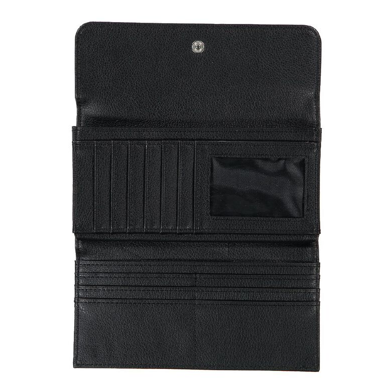 H&H Fold Over Purse Black | The Warehouse