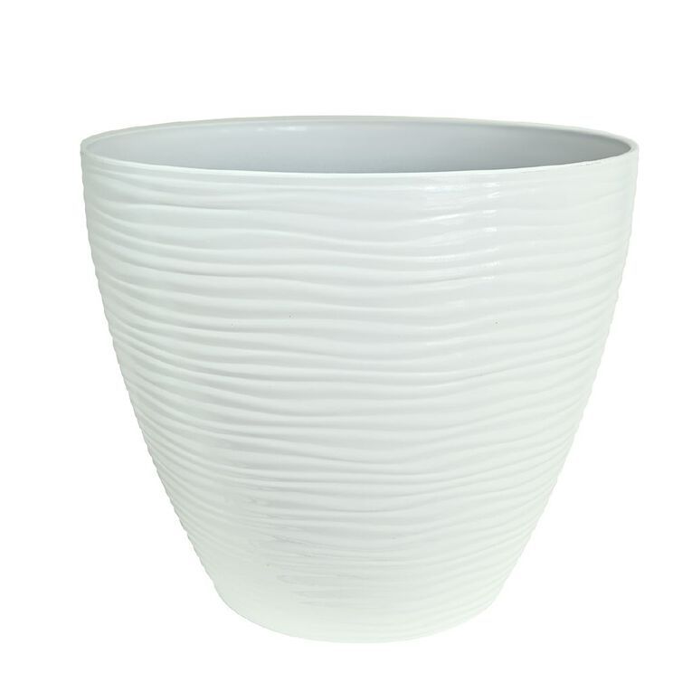 Urban Green Glazed Ripple Plastic Pot Assorted Assorted | The Warehouse