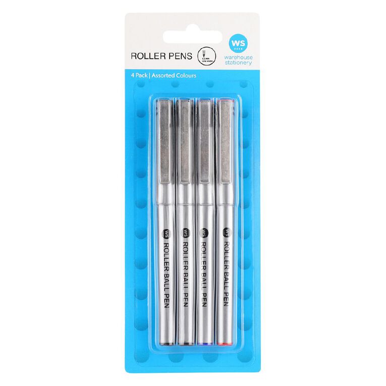 WS Roller Ball Pens 4 Pack | The Warehouse