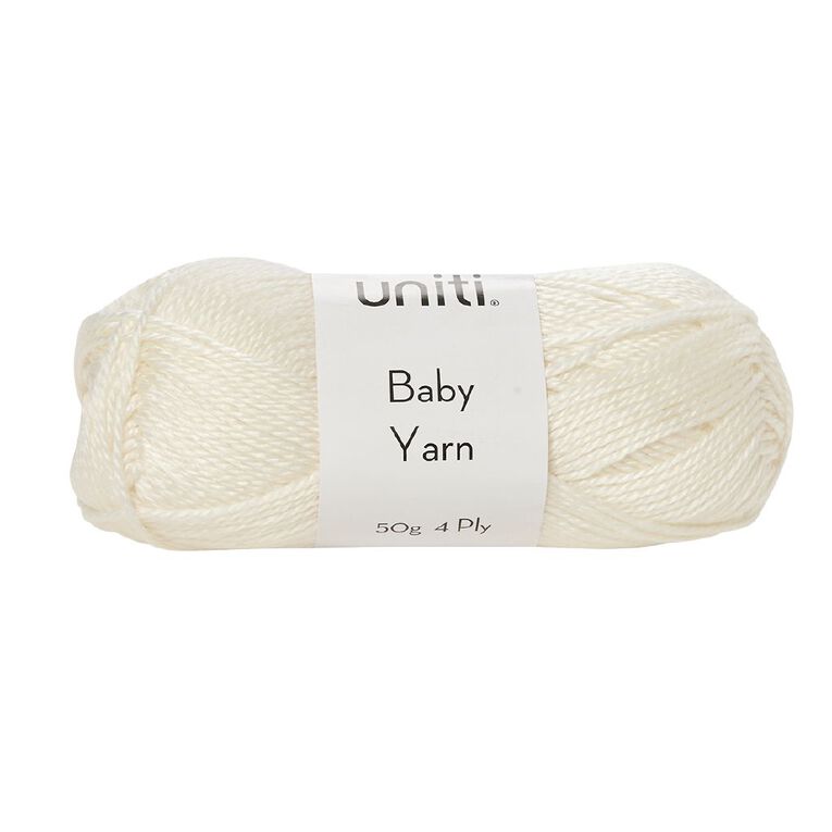 Uniti 4-ply Baby Acrylic Yarn Cream 50g Cream | The Warehouse