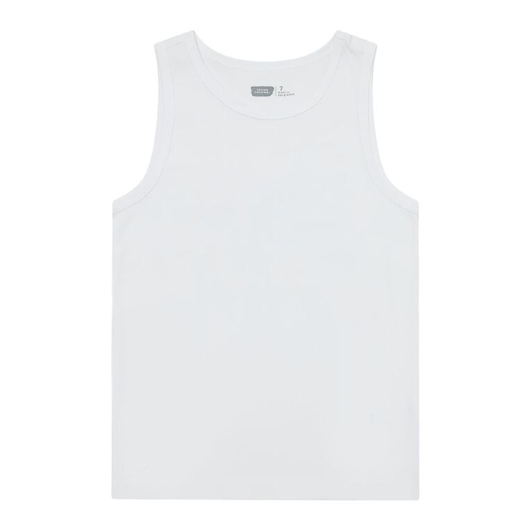 Young Original Plain Singlet White | The Warehouse