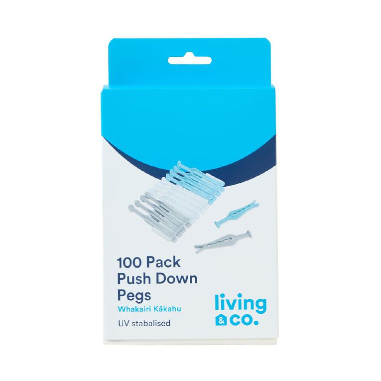 Living & Co Push Down Pegs Assorted 100 Pack Assorted | The Warehouse
