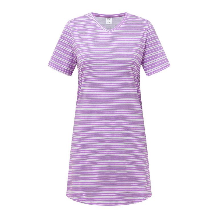 H&H Women's V Neck Nightie Purple Mid | The Warehouse