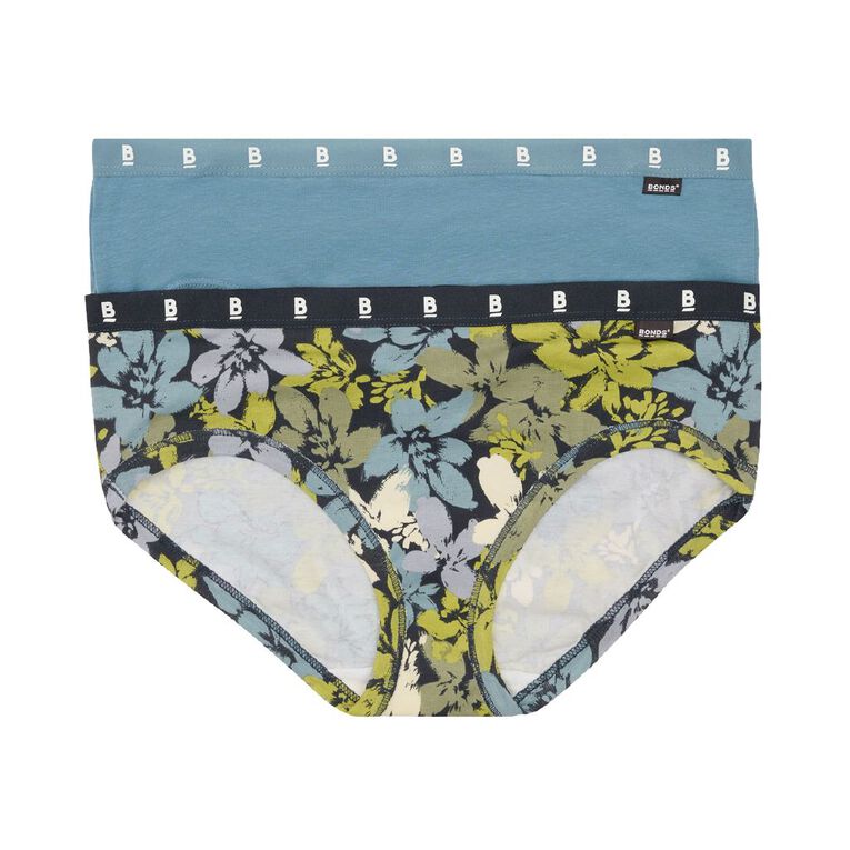 B FOR BONDS Women's Midi Briefs 2 Pack Blue | The Warehouse