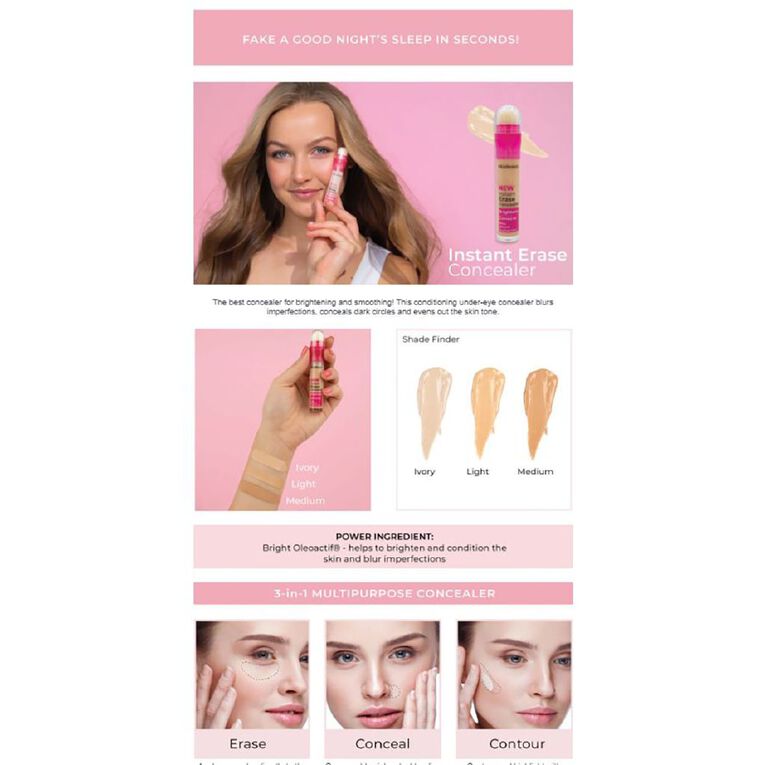 MCoBeauty Instant Erase Concealer Ivory | The Warehouse