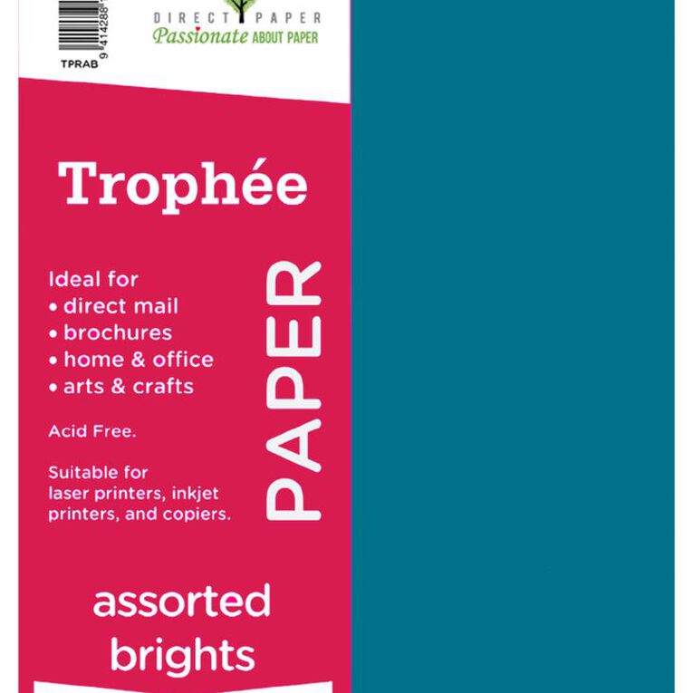 Trophee Paper 80gsm Brights 500 Pack A4 Assorted | The Warehouse
