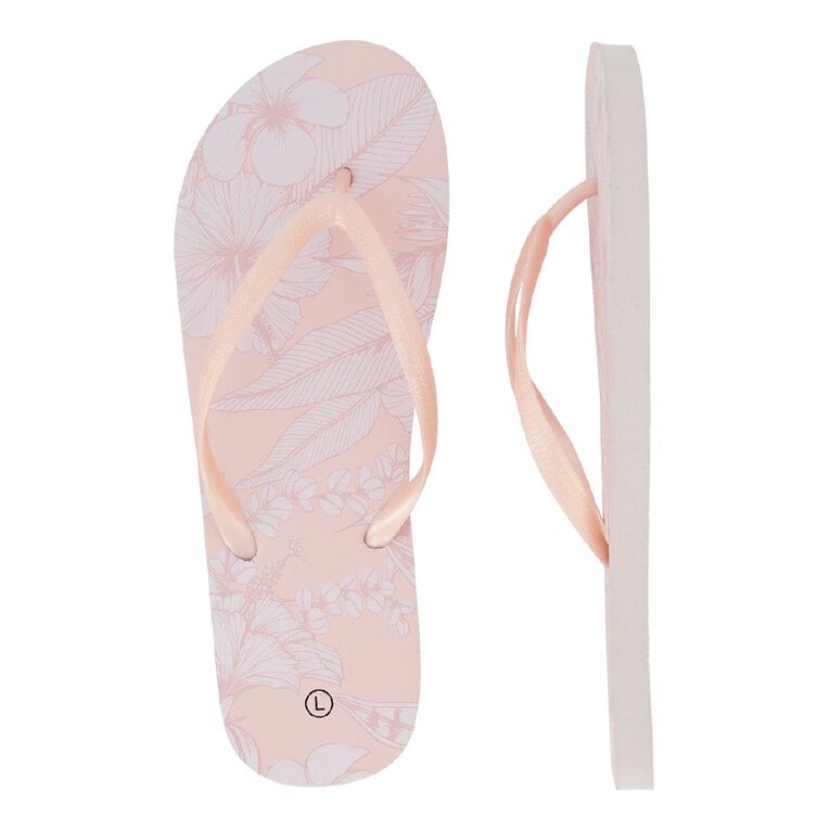 H&H Women's Recycled Printed Jandals Pink | The Warehouse