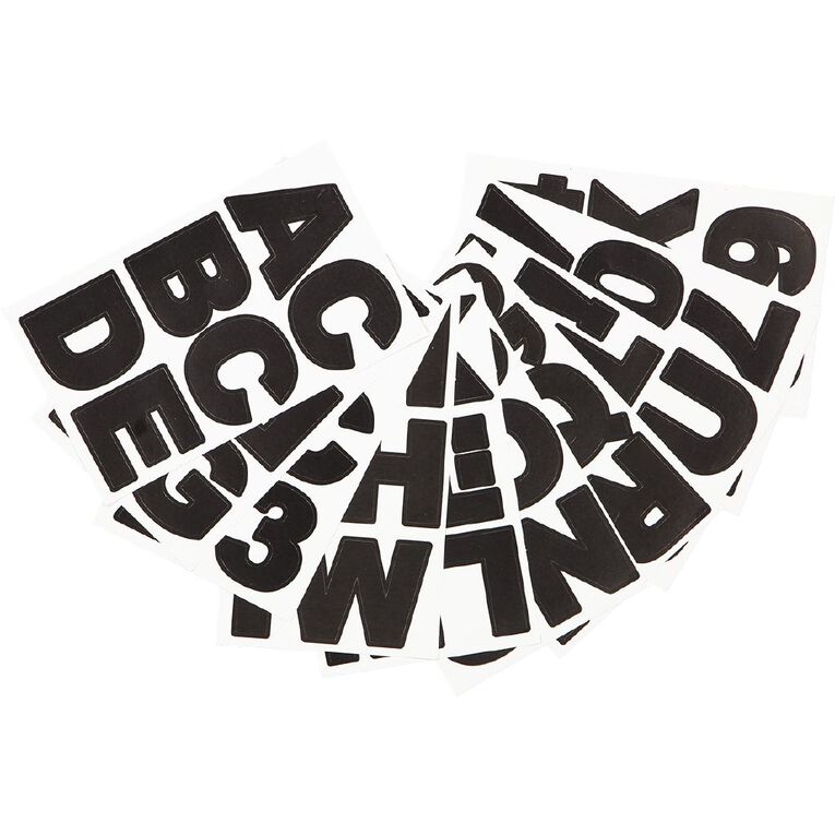 Uniti Alphabet Stickers Extra Large Black Black | The Warehouse