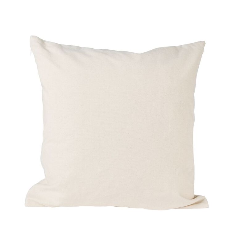 Living & Co Cushion Embroidered Floral Natural 45cm x 45cm Natural ...