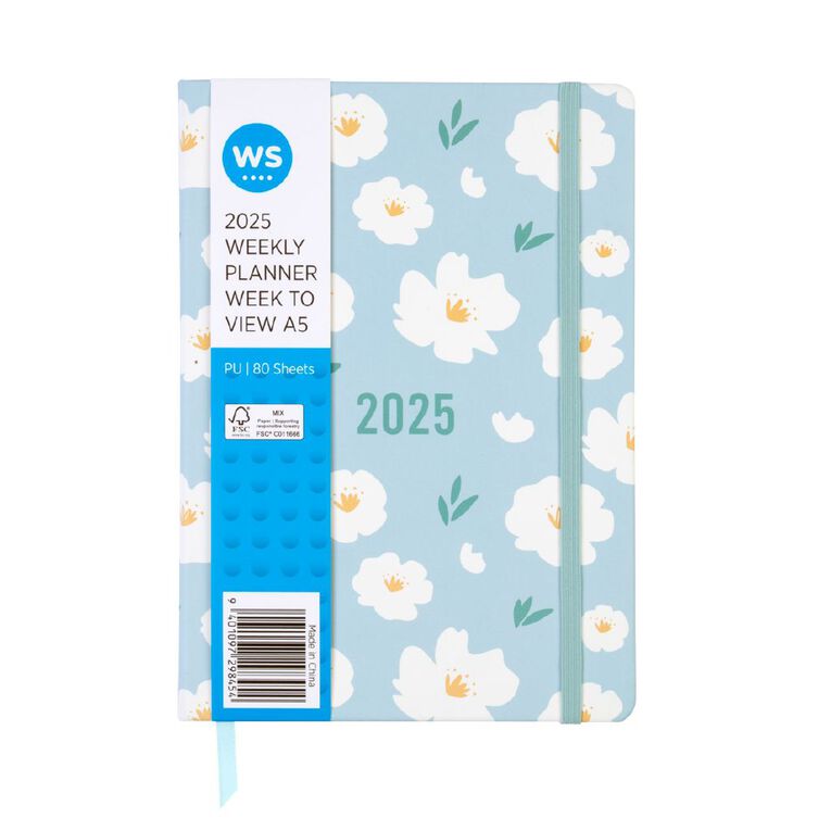 WS 2025 Weekly Planner PU Cover Week to View A5 | The Warehouse
