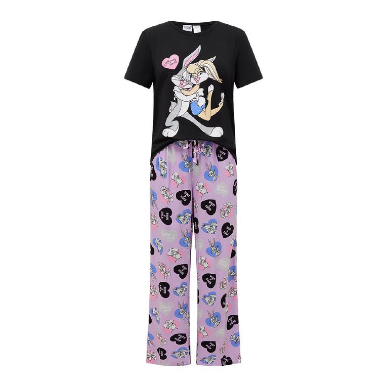 Looney Tunes Women's Tee & Pants Pyjamas Set Black | The Warehouse