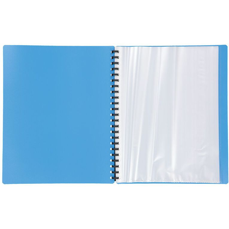 WS Clear Book Refillable 20 Leaf Blue Blue Mid A4 Blue Mid | The Warehouse