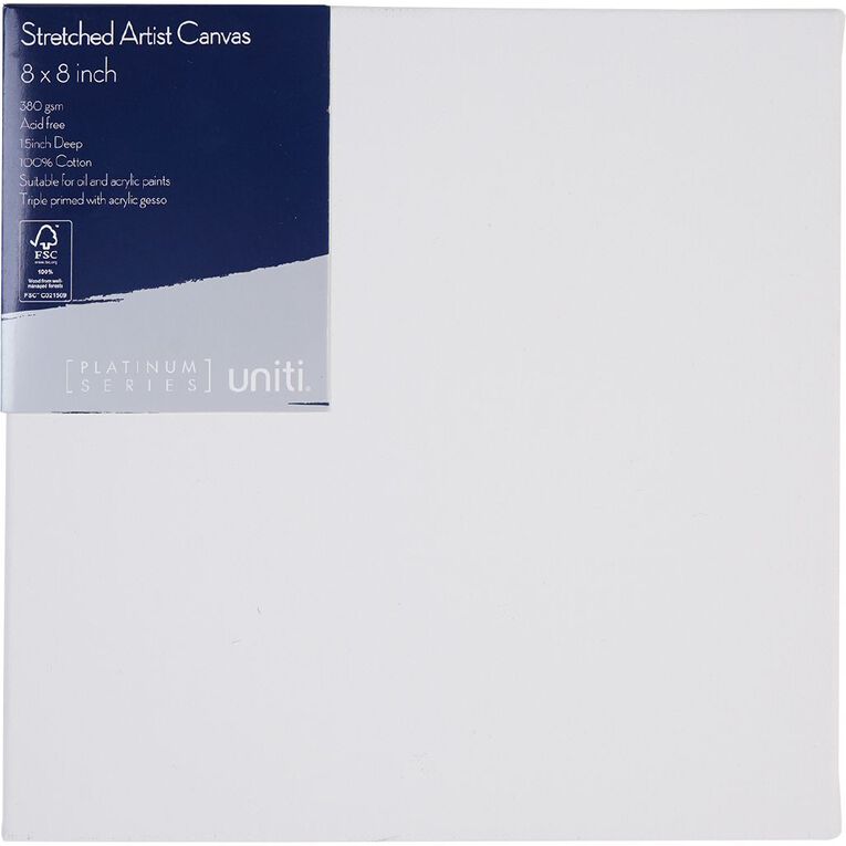 Uniti Plat Canvas 8 Inch x 8 Inch 380gsm | The Warehouse