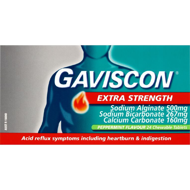 Gaviscon Extra Strength Peppermint Tablets 500mg 24 Pack | The Warehouse